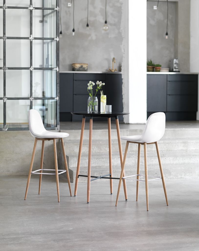 Scaun bar JONSTRUP alb/stejar