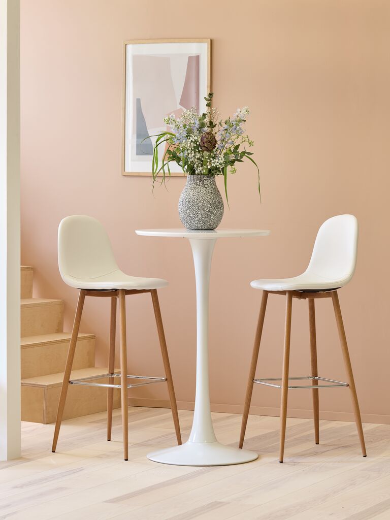 Scaun bar JONSTRUP alb/stejar