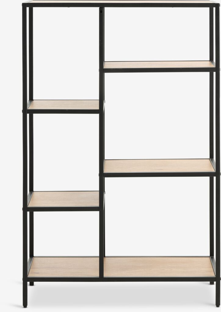 Etajeră TRAPPEDAL 5 rafturi stejar/negru