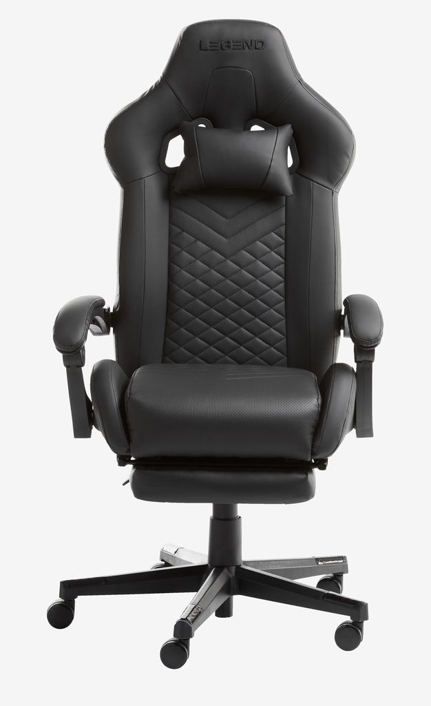 Scaun gaming HALLUM sup. picioare negru