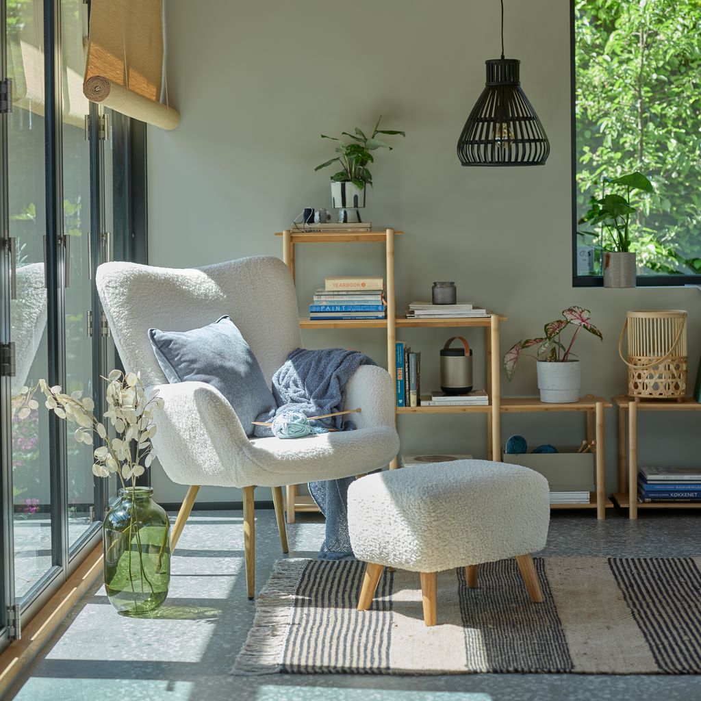 Taburet VILDSUND 52x41 alb-murdar