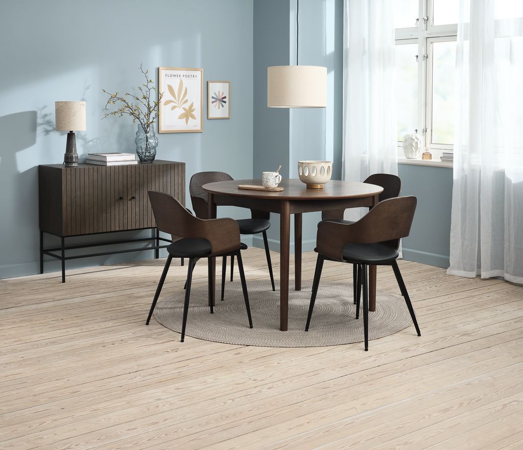 Scaun HVIDOVRE stejar închis/negru