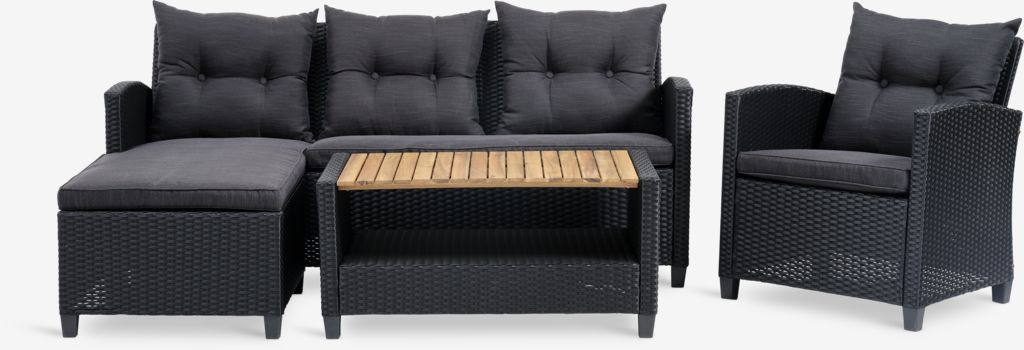 Set terasă VEN 4pers. negru