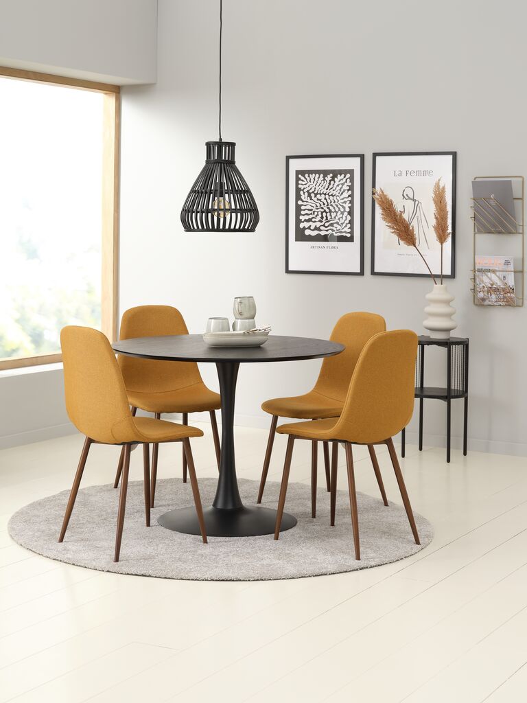 Scaun JONSTRUP galben curry/stejar înch.