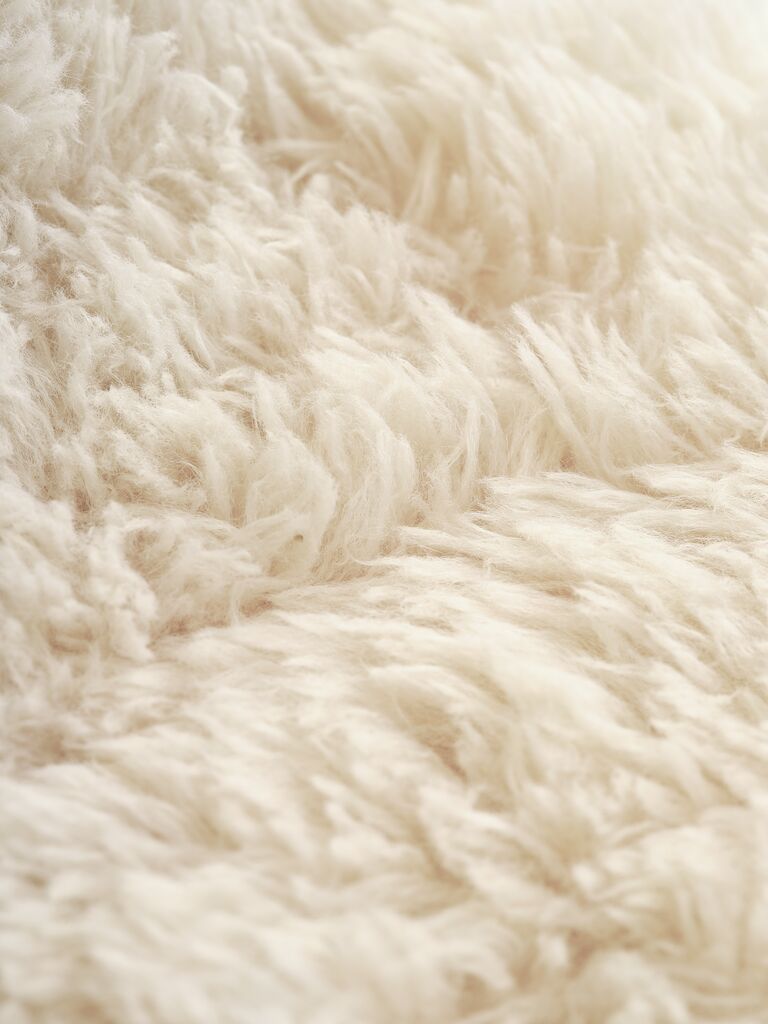 Scaun JONSTRUP imitație blană alb/stejar